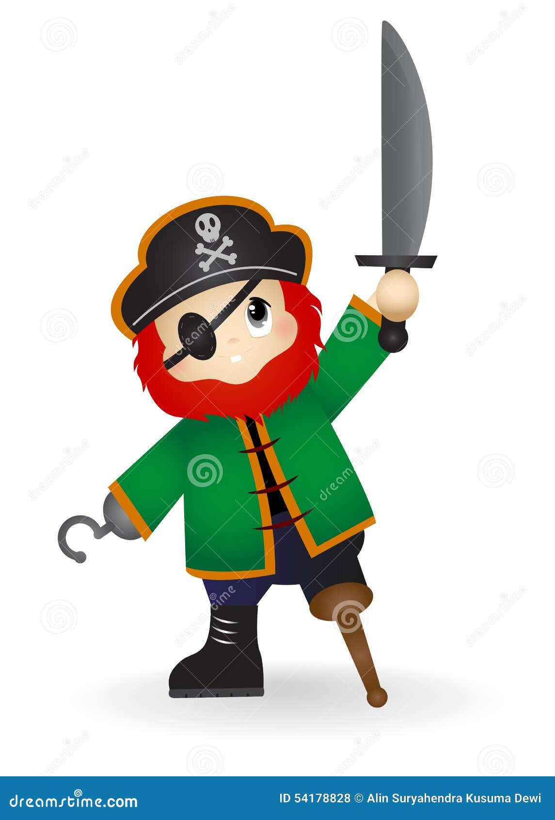Pirate Little Cartoon stock vector. Illustration of sailor - 54178828