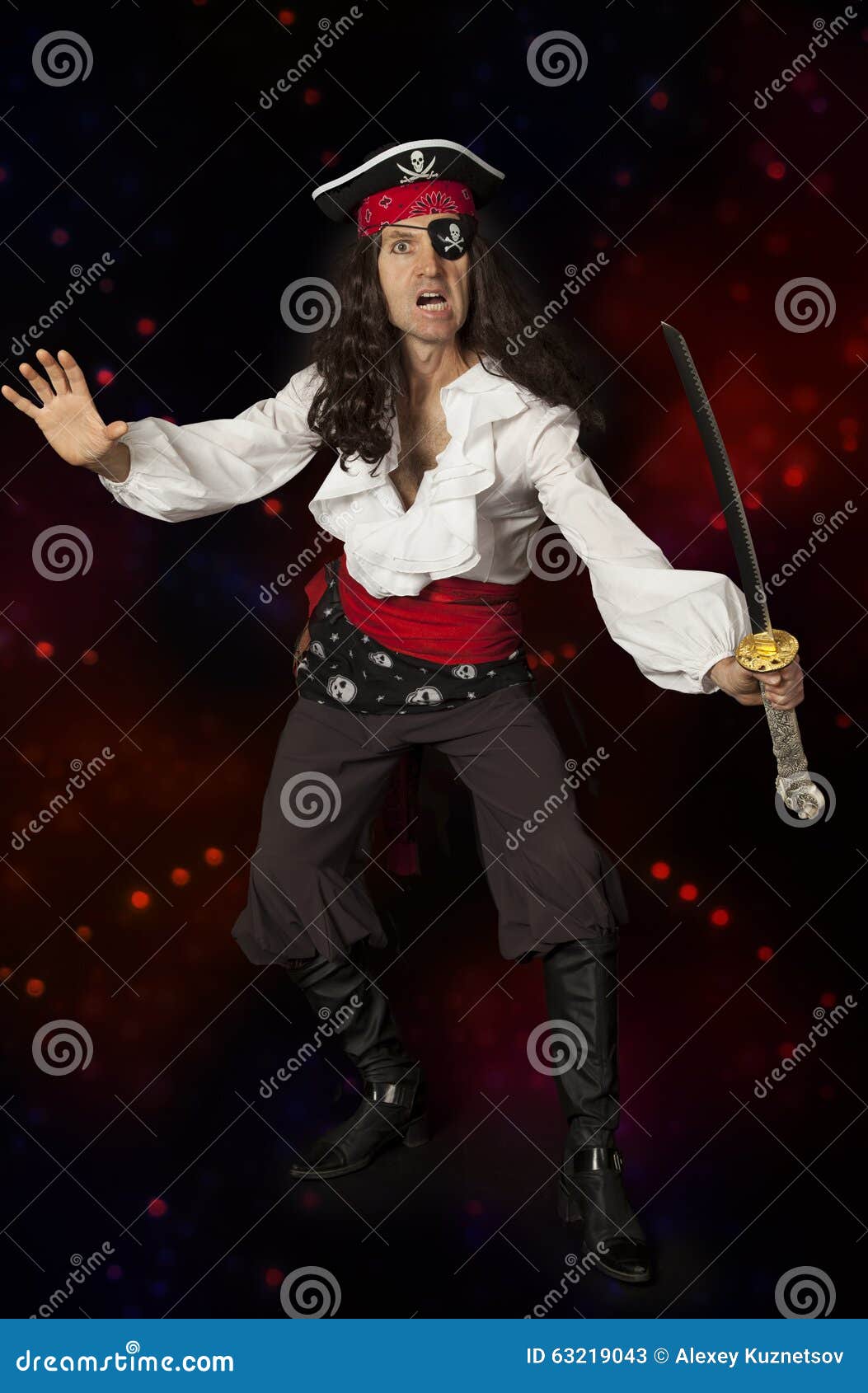 Pirate Man on a Colorful Background Stock Image - Image of lights ...
