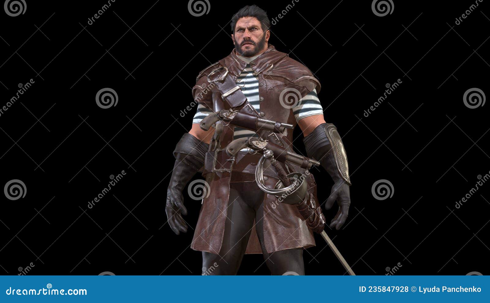 Pirate Man 3d Illustration 3d Render Stock Illustration - Illustration ...