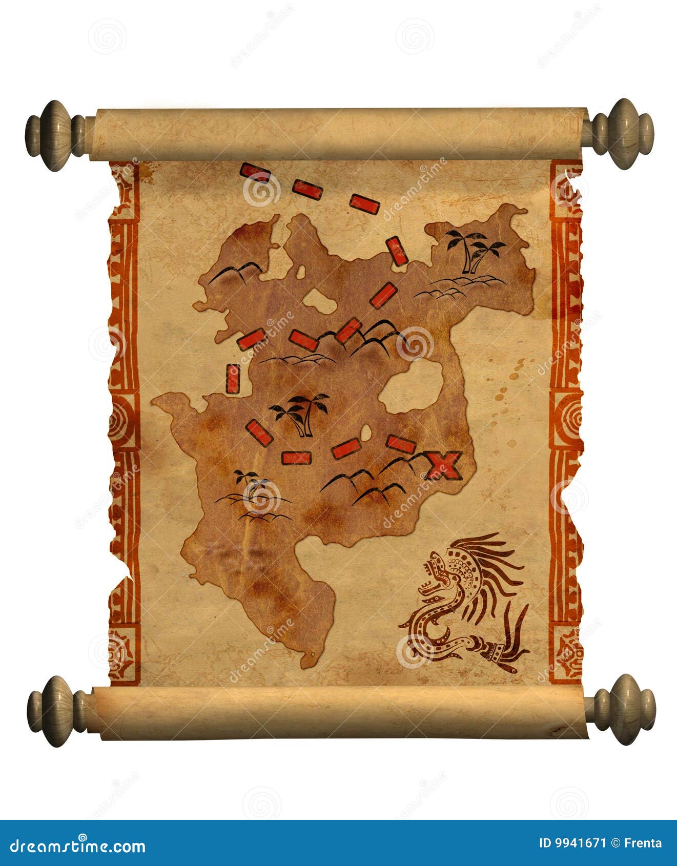 Pirate map stock illustration. Illustration of mythical - 9941671