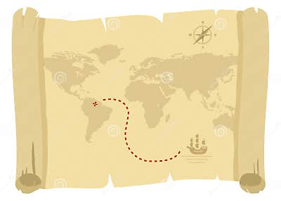 Pirate map stock vector. Illustration of ocean, concept - 34861402