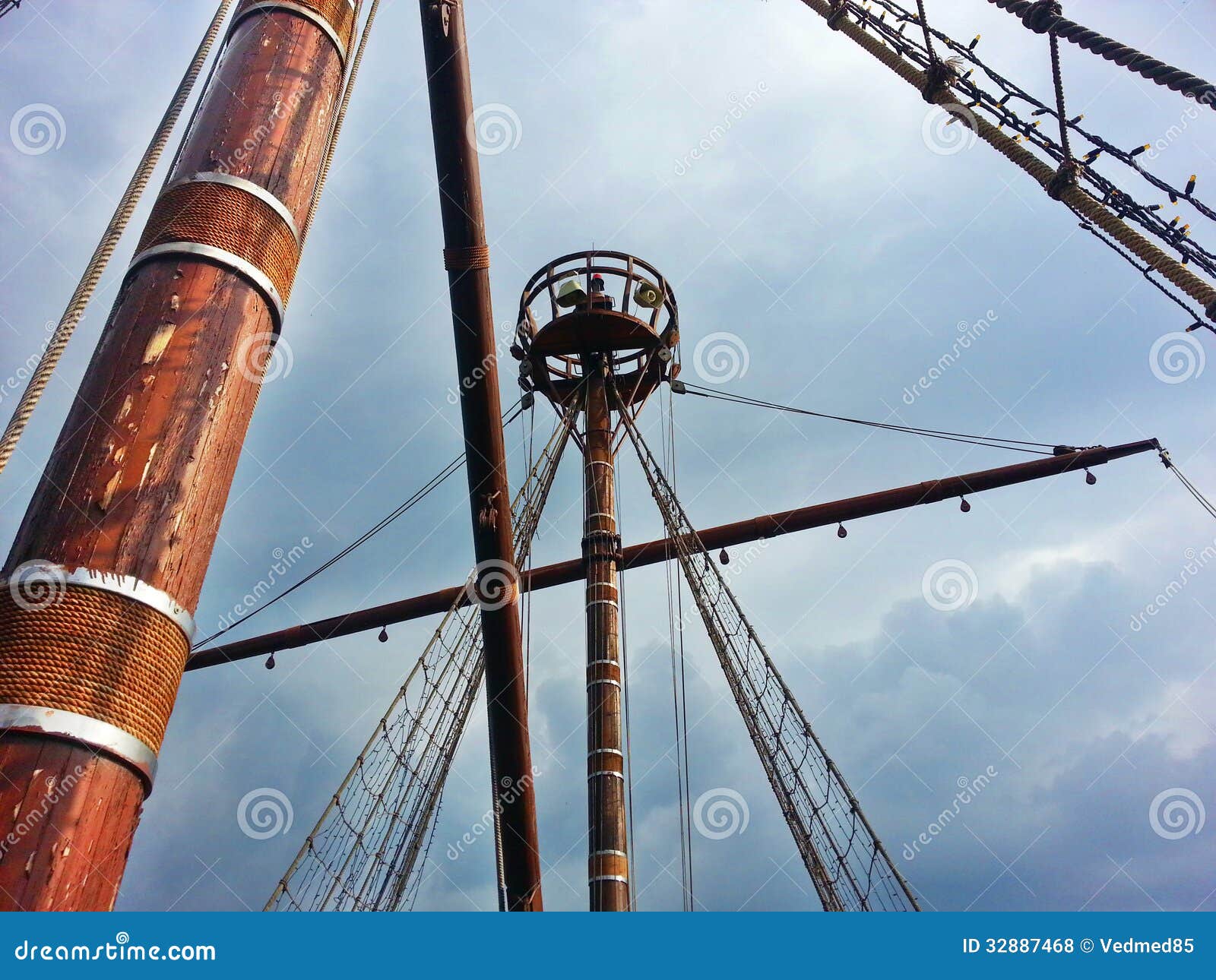 Pirate mast stock photo. Image of rope, clouds, wooden - 32887468