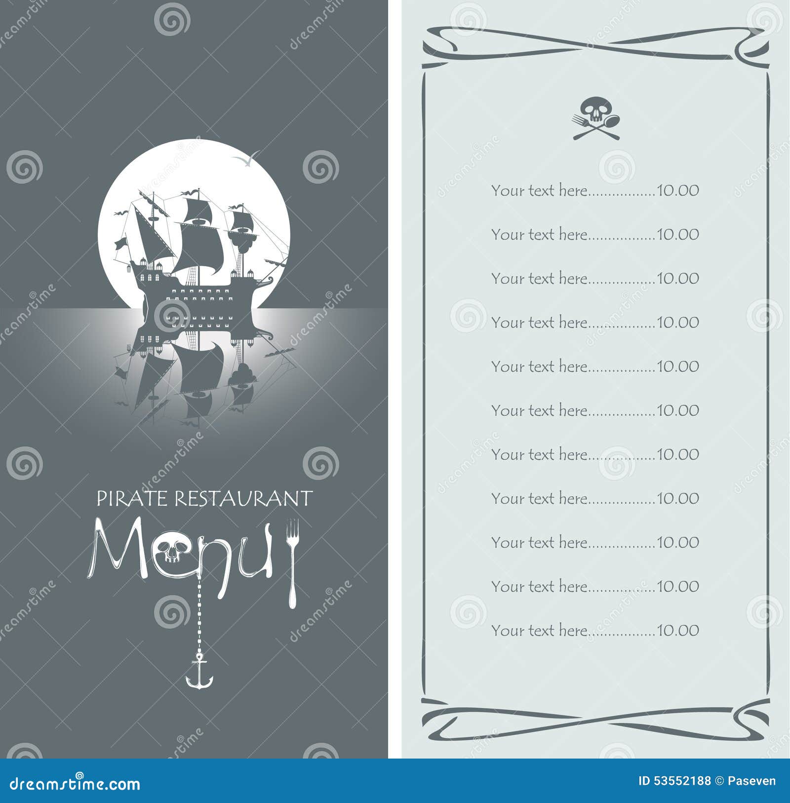 Pirate Menu Vector Illustration | CartoonDealer.com #53552188