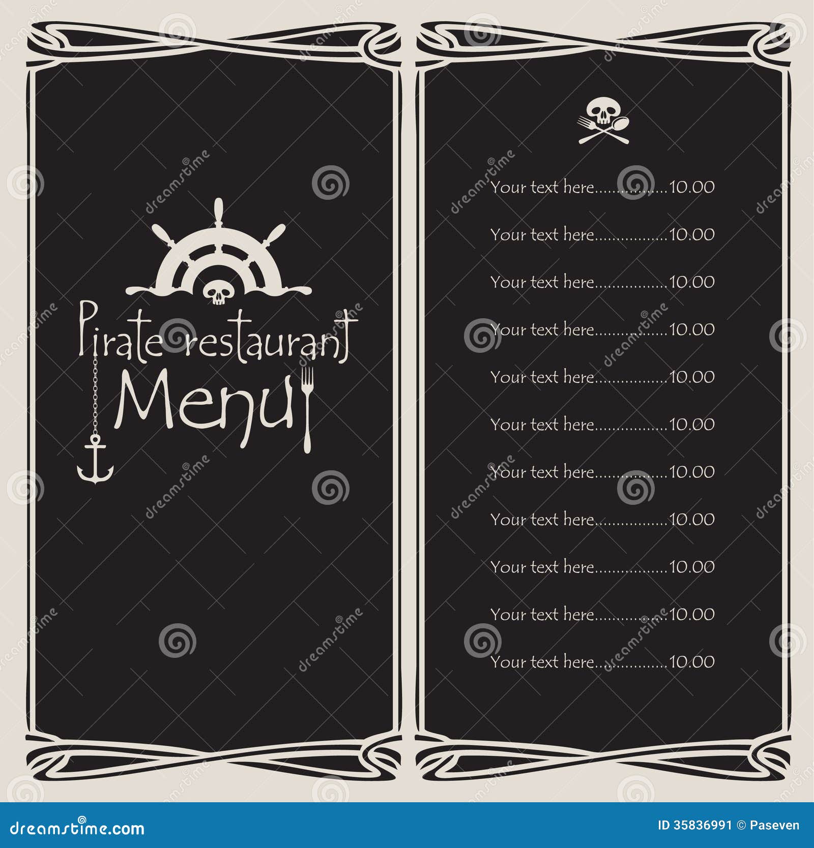 Pirate Menu Vector Illustration | CartoonDealer.com #53552188