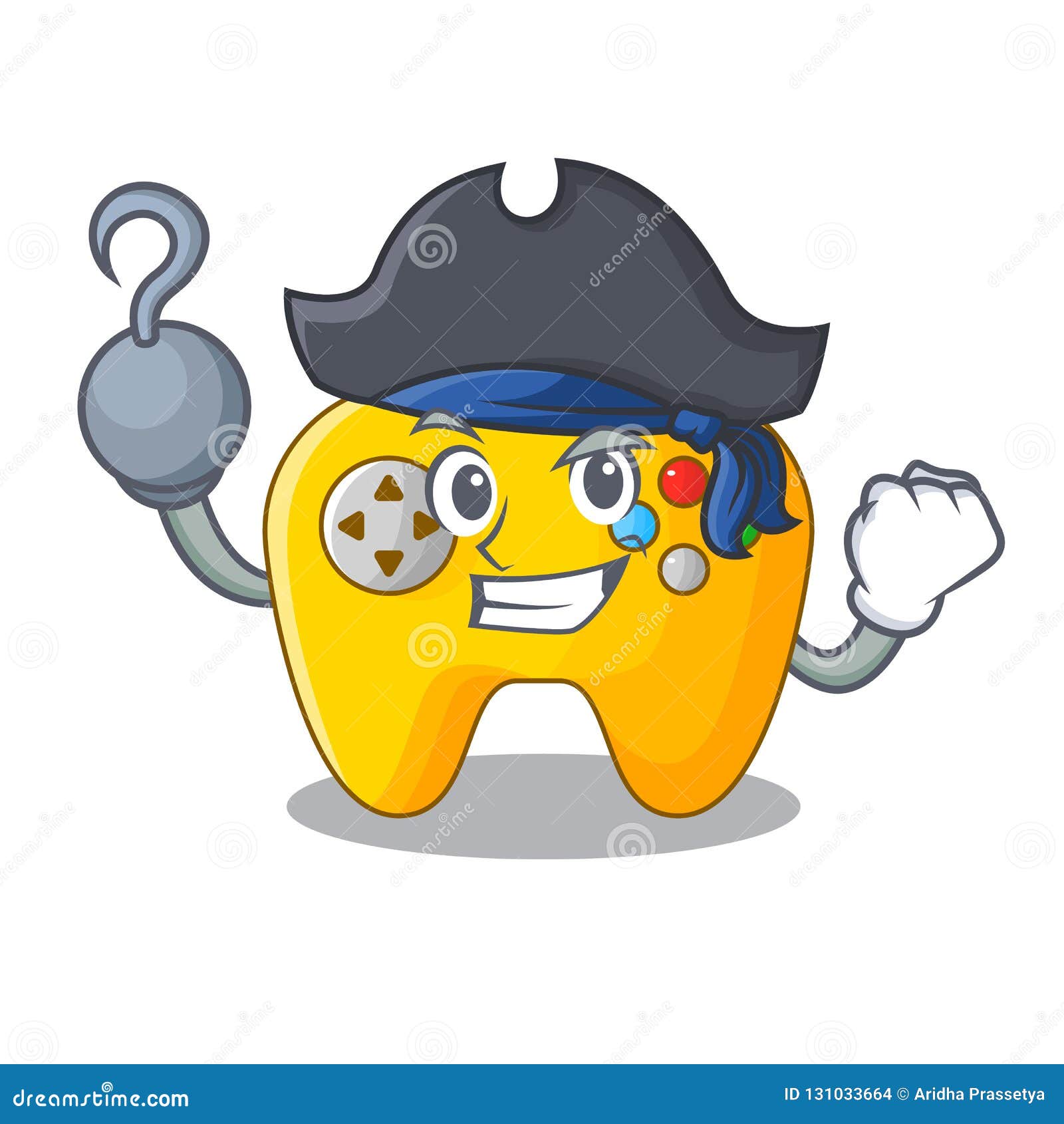 Pirate Modern Game Shaped Controller Cartoon Wood Stock Vector ...