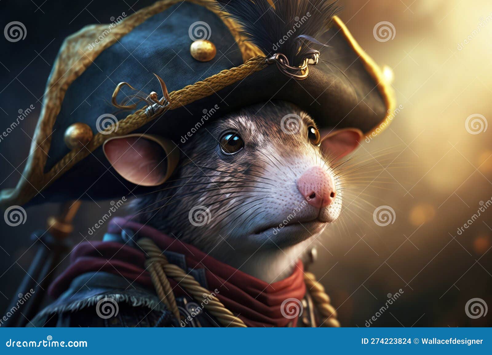 Pirate Mouse. Generative AI. Stock Illustration - Illustration of flag ...