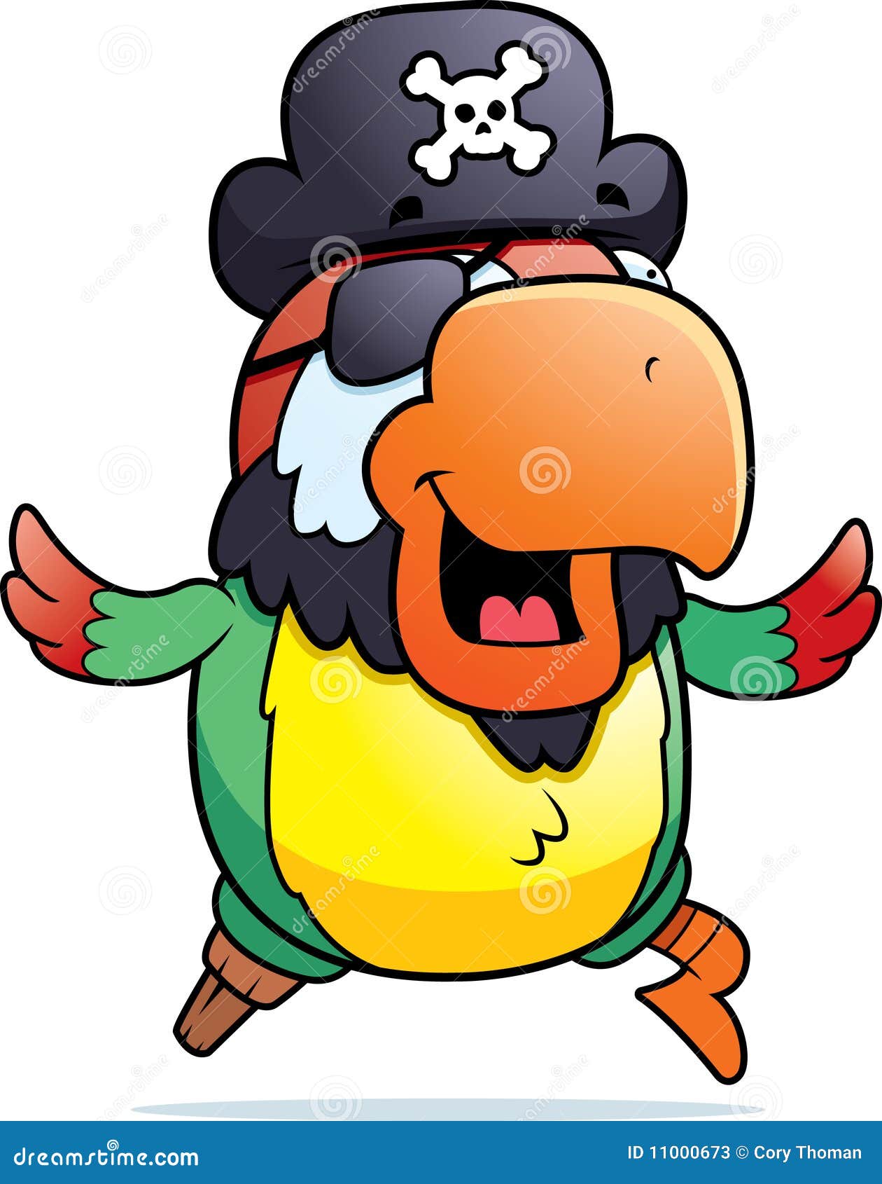 Pirate Parrot Running stock vector. Illustration of bird - 11000673