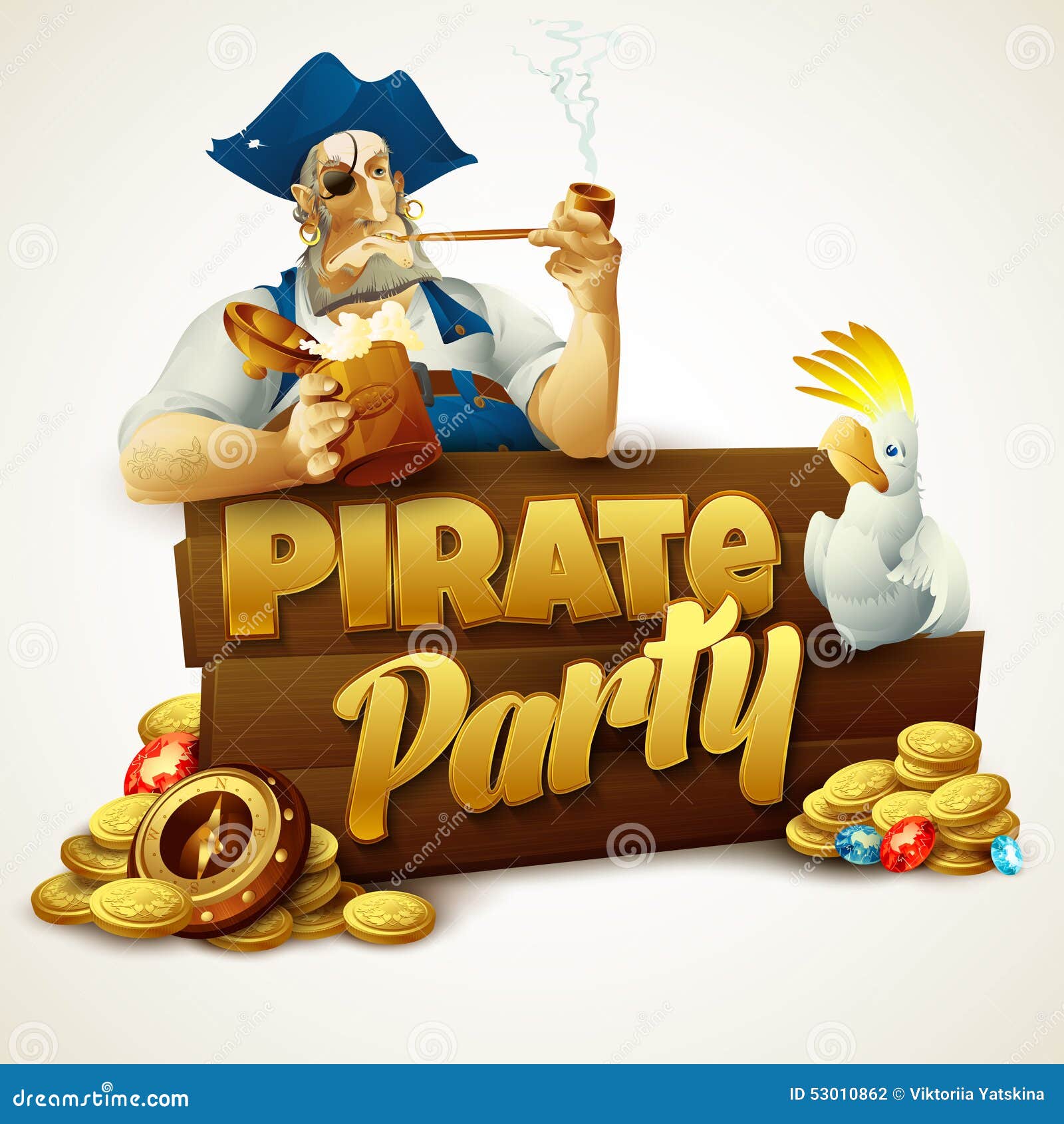 Pirate Party Poster. Vector Illustration Stock Vector - Illustration of ...