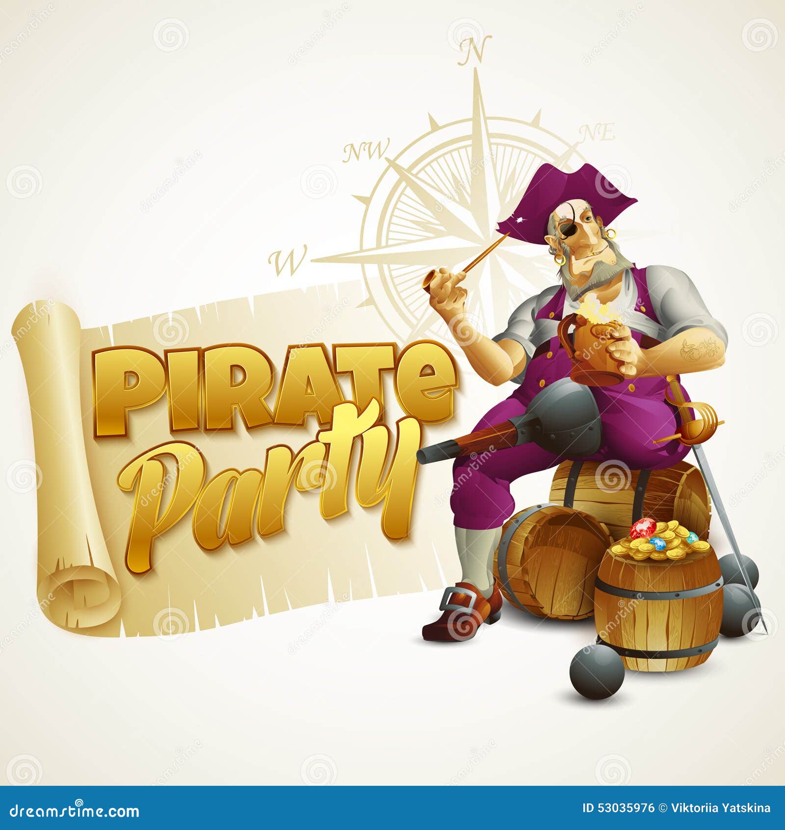 Pirate Party For Kids, Games On Piratical Ship, Buccaneers Cartoon ...