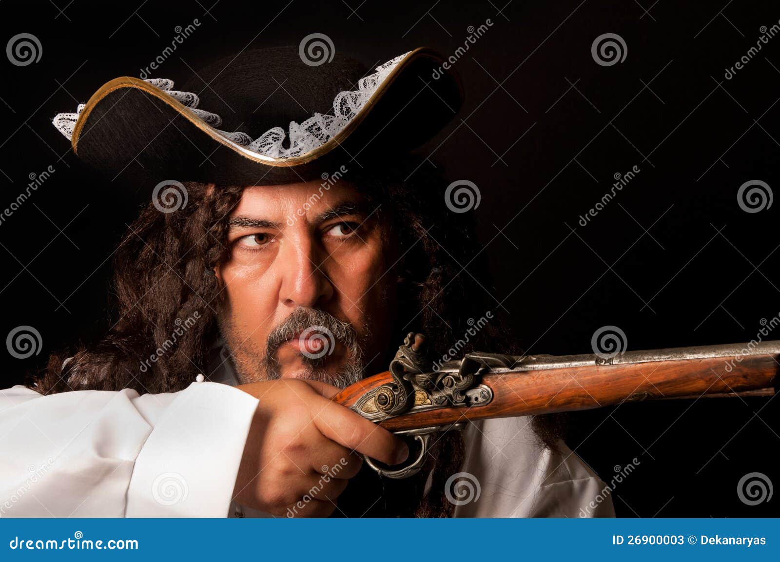 Pirate with pistol stock image. Image of actor, heroic - 26900003