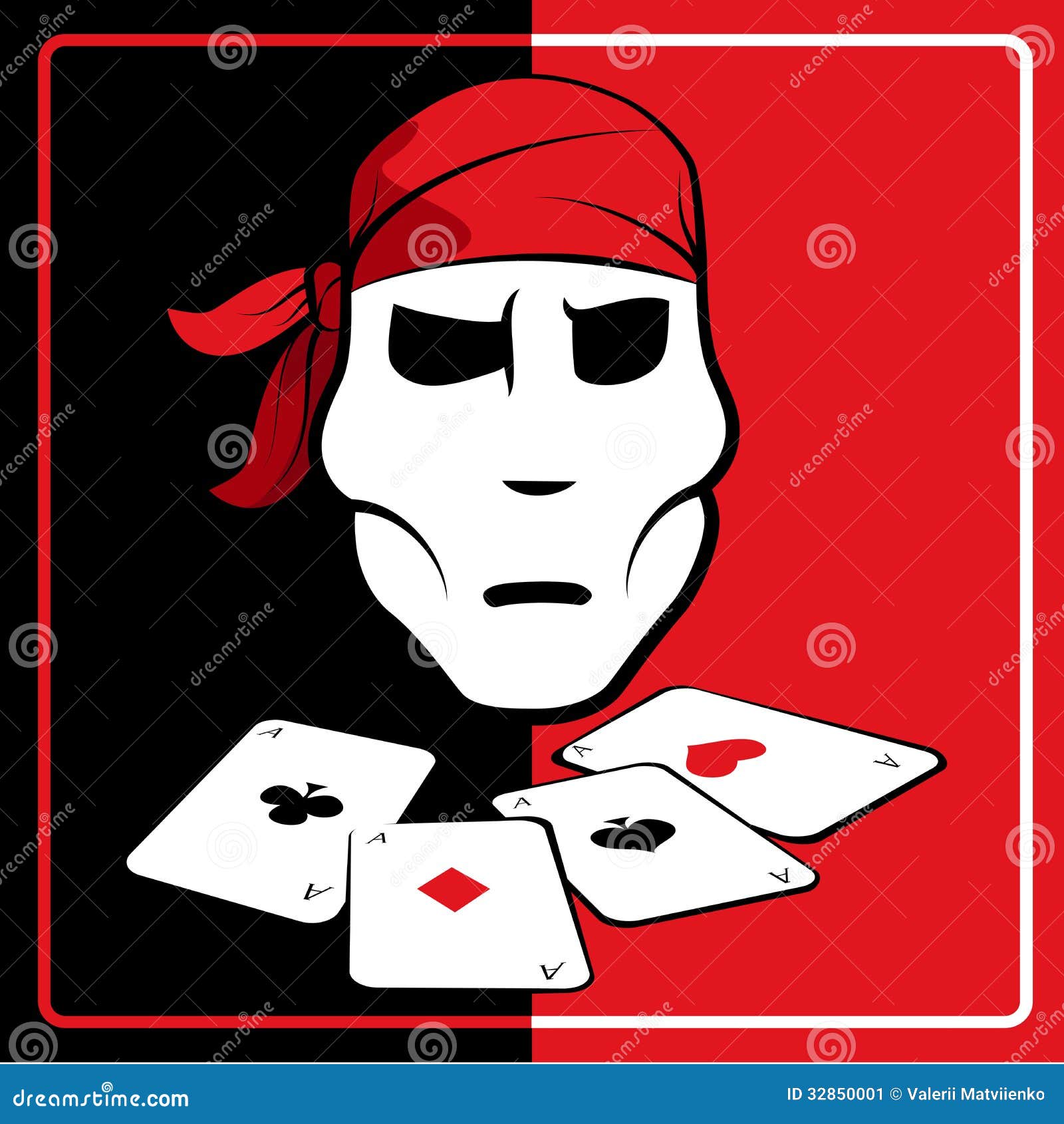 Pirate and playing cards stock vector. Illustration of retro - 32850001