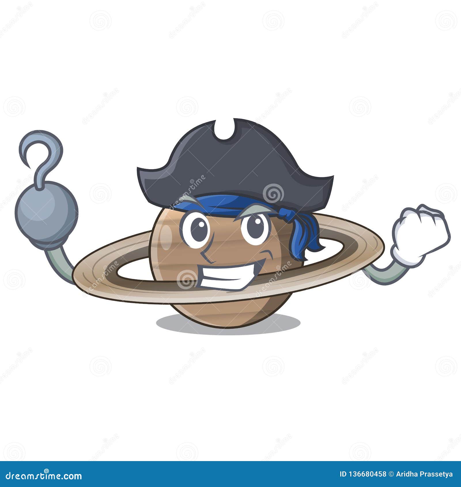 Pirate Pluto Saturn Isolated in with Mascot Stock Vector - Illustration ...