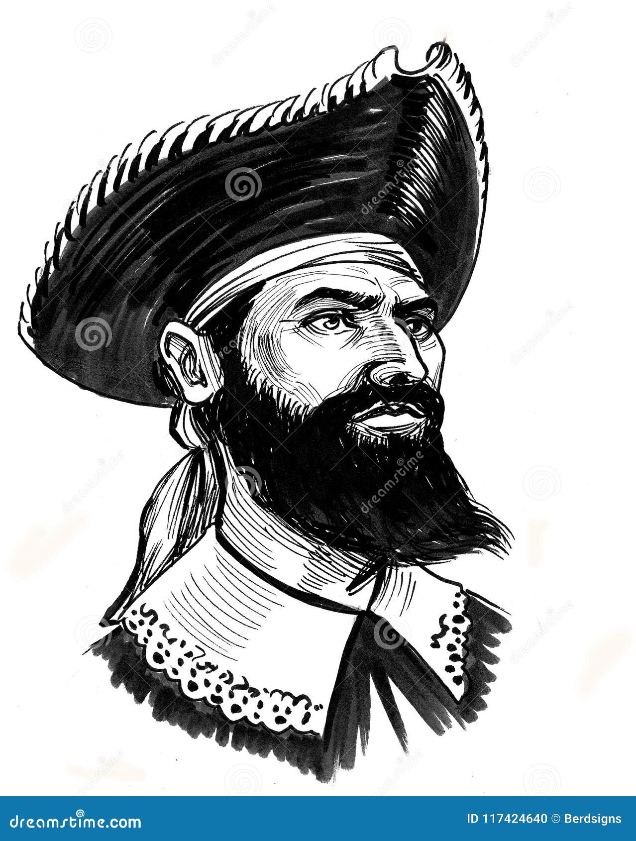 Pirate portrait stock illustration. Illustration of male - 117424640