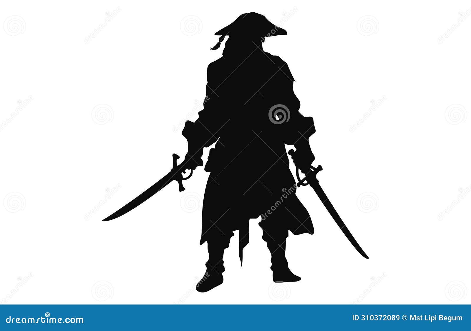 Pirate Poses Vector Silhouette, Pirate in Action with Sword, Pirate ...