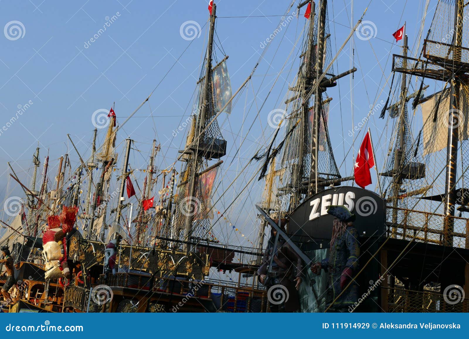 Pirate sail vessel editorial stock image. Image of industrial - 111914929