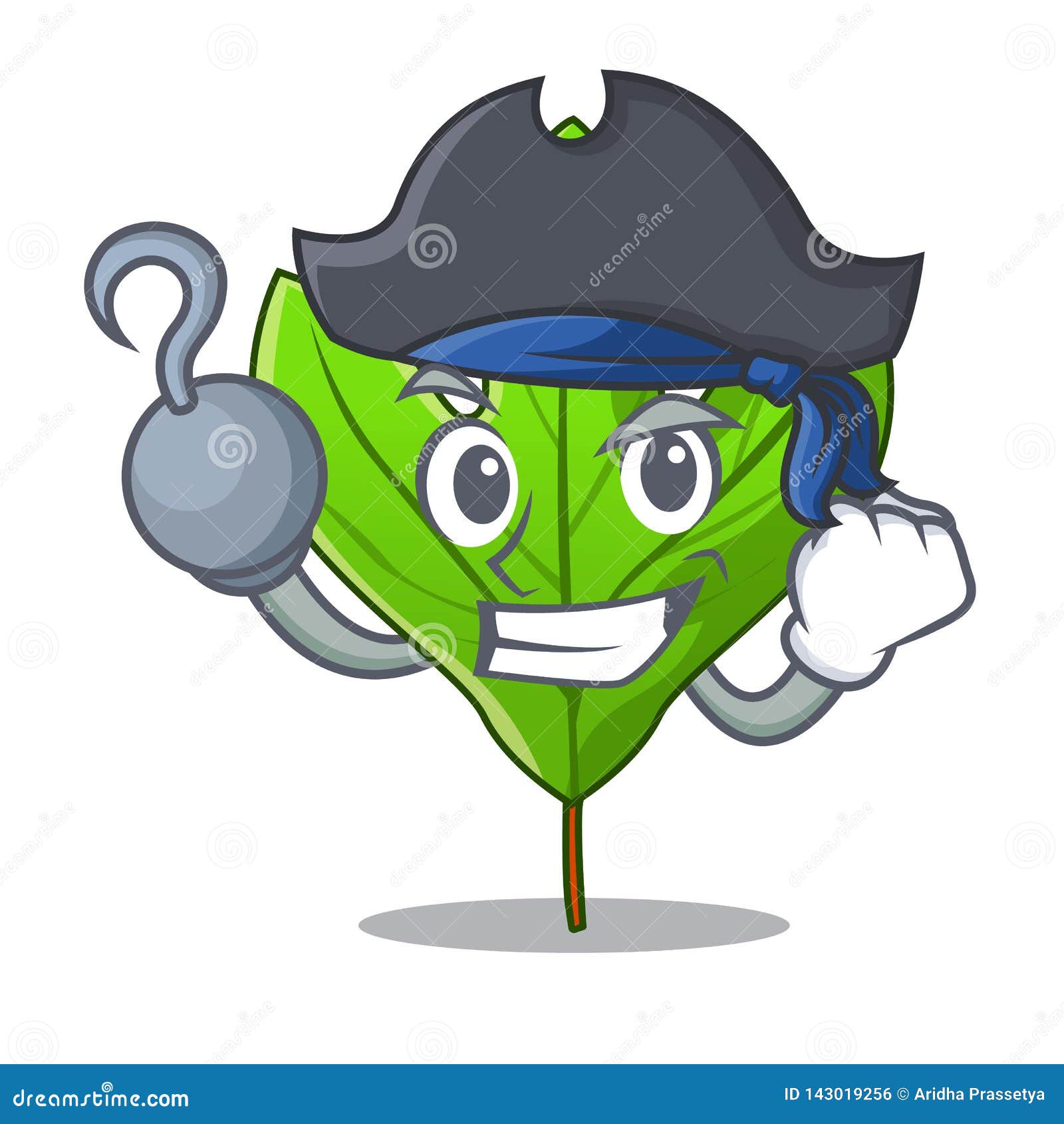Pirate Sassafras Leaf Isolated in the Character Stock Vector ...