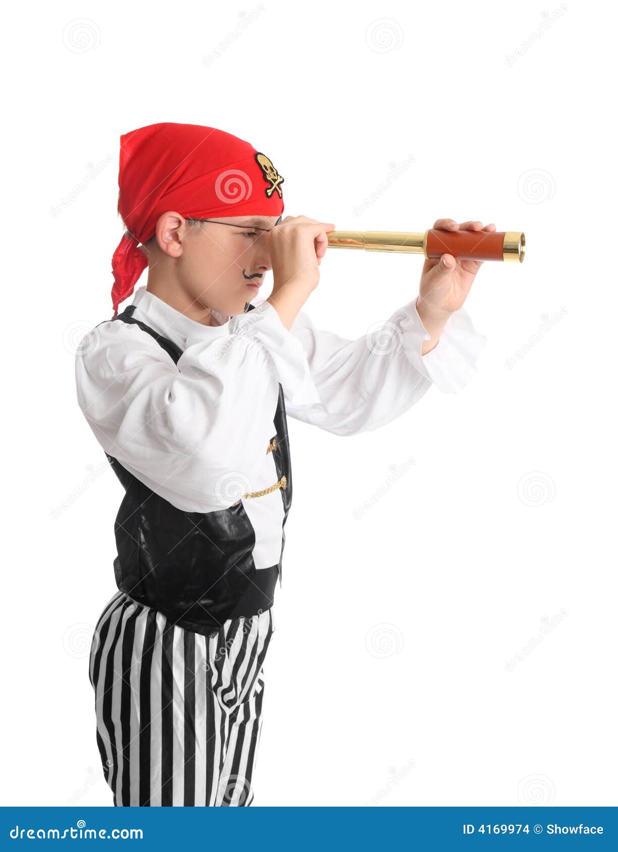 Pirate Searching Using a Spotting Scope Stock Photo - Image of playtime ...