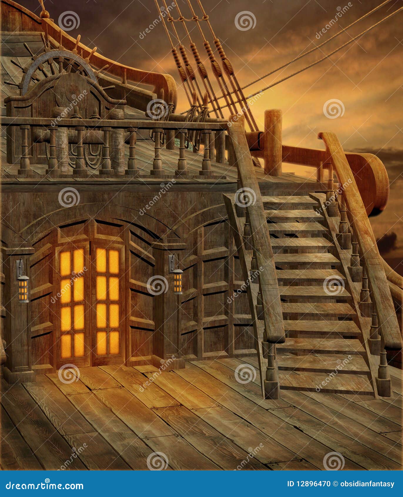 Ghost Pirate Ship Deck