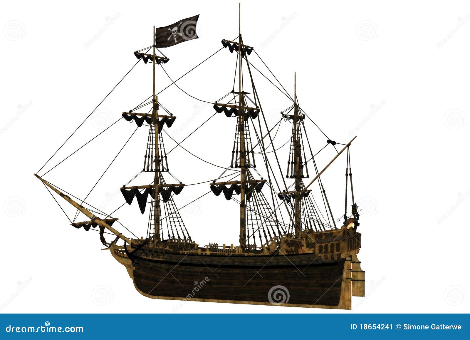 Pirate Ship stock illustration. Illustration of mast - 18654241