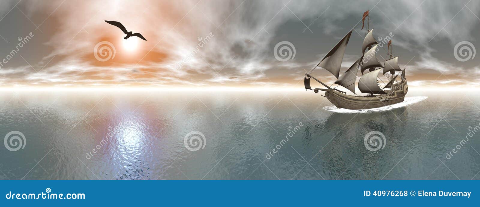 Seagull Pirate Isolated. Gull In Pirate Clothes. Vector Illustration ...