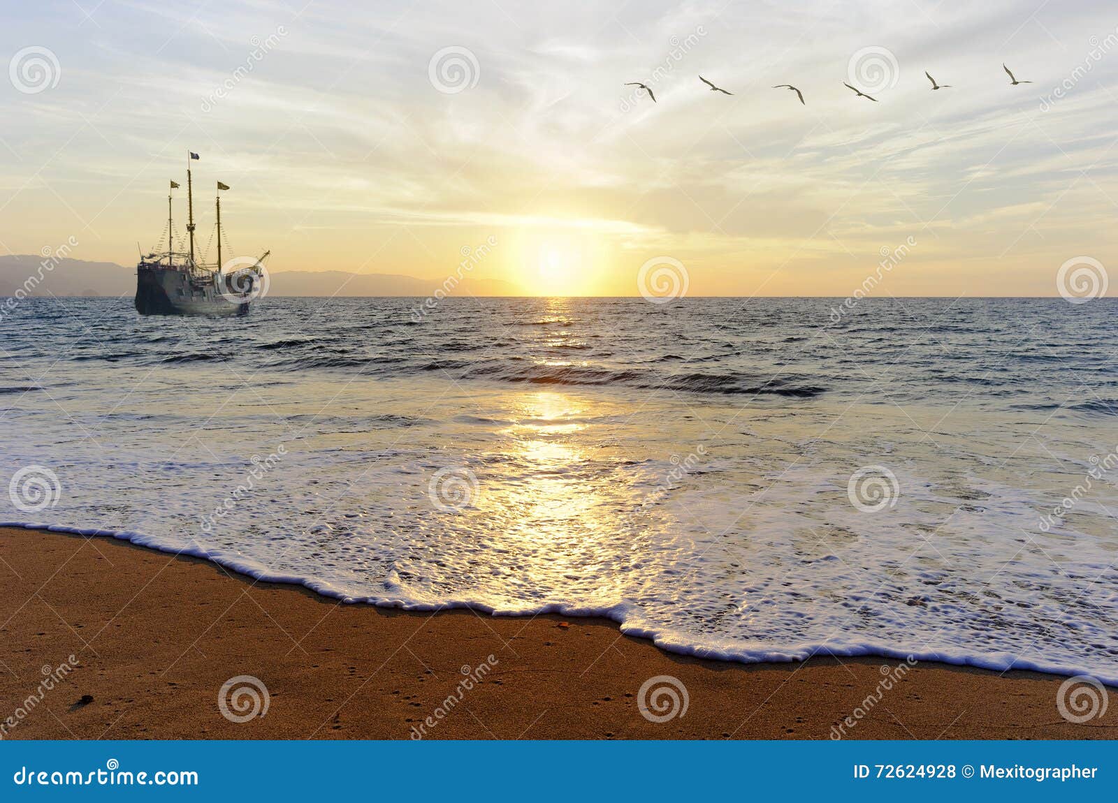 Pirate Ship stock photo. Image of adventure, concept - 72624928