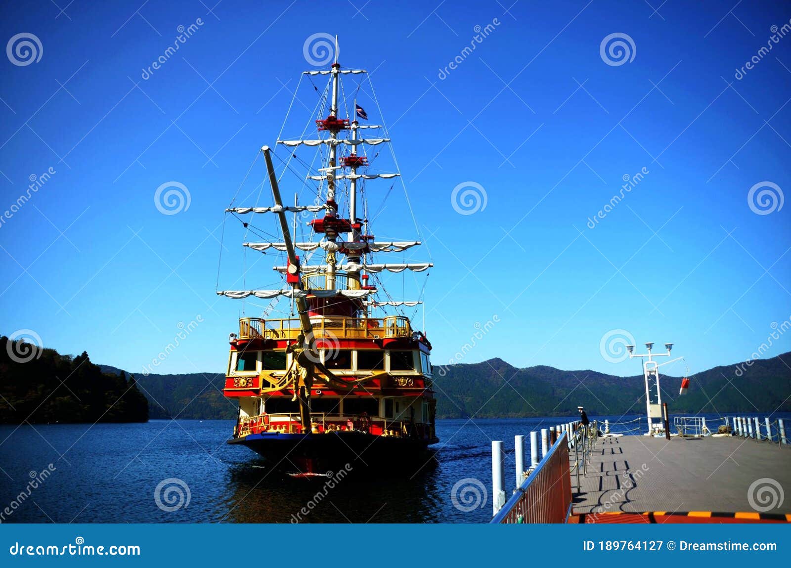 Pirate Ship Hakone, Japan stock image. Image of bluesky - 189764127