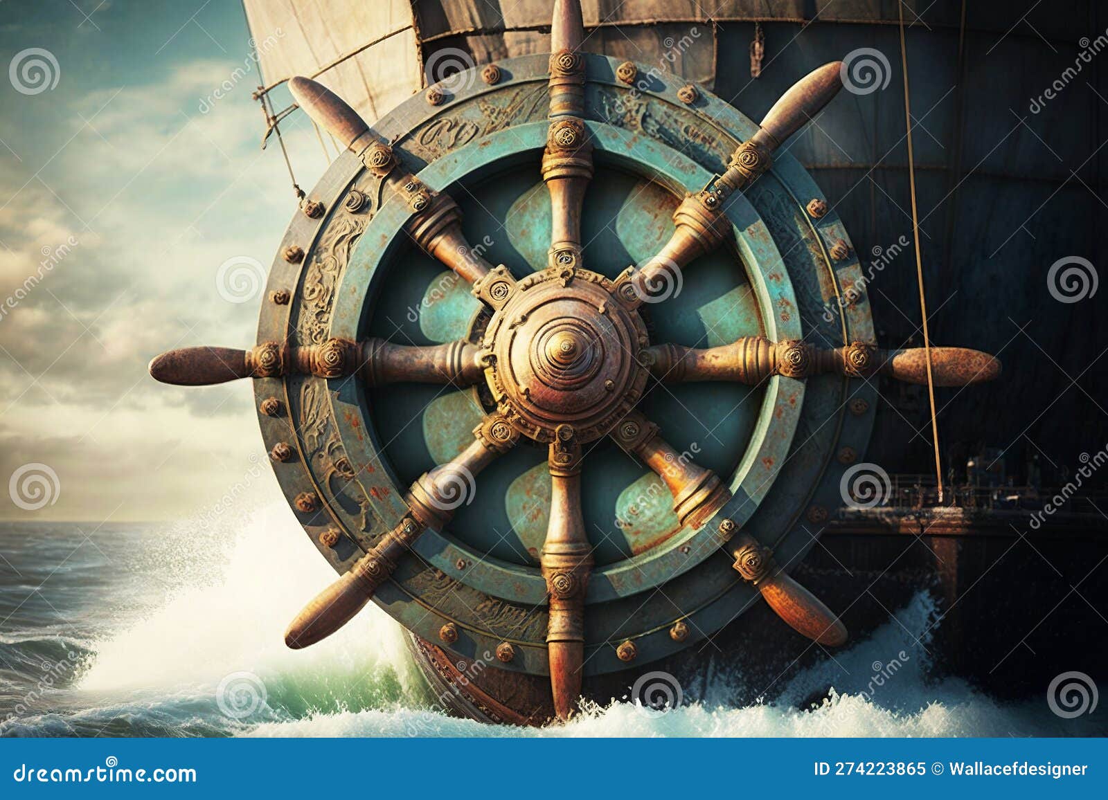 Pirate Ship Helm. Generative AI. Stock Illustration - Illustration of ...