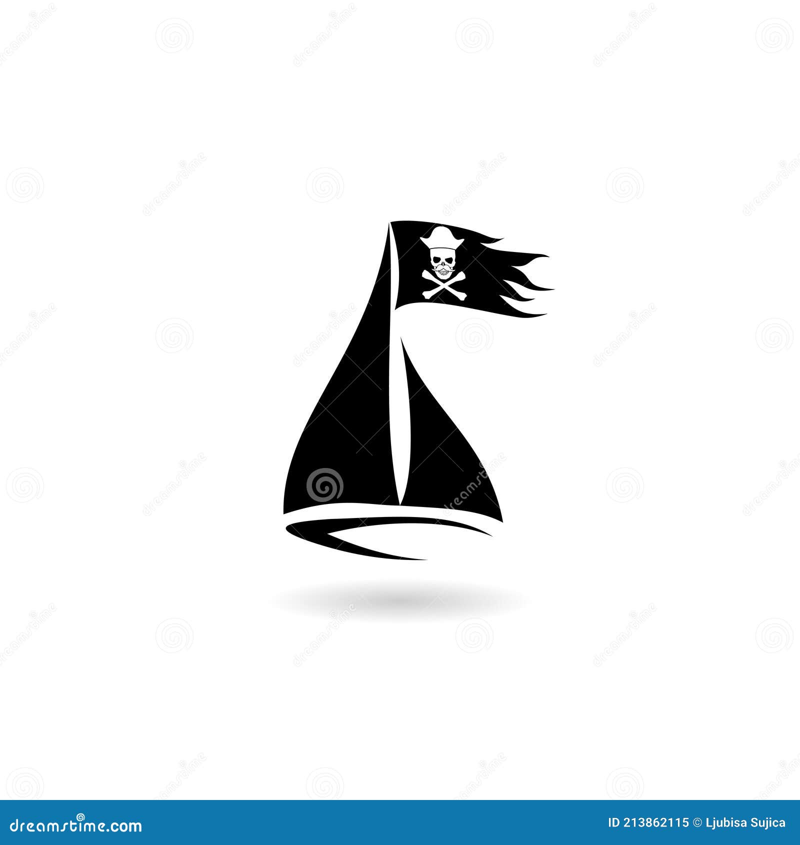 Pirate Ship Icon with Shadow Stock Vector - Illustration of cruise ...