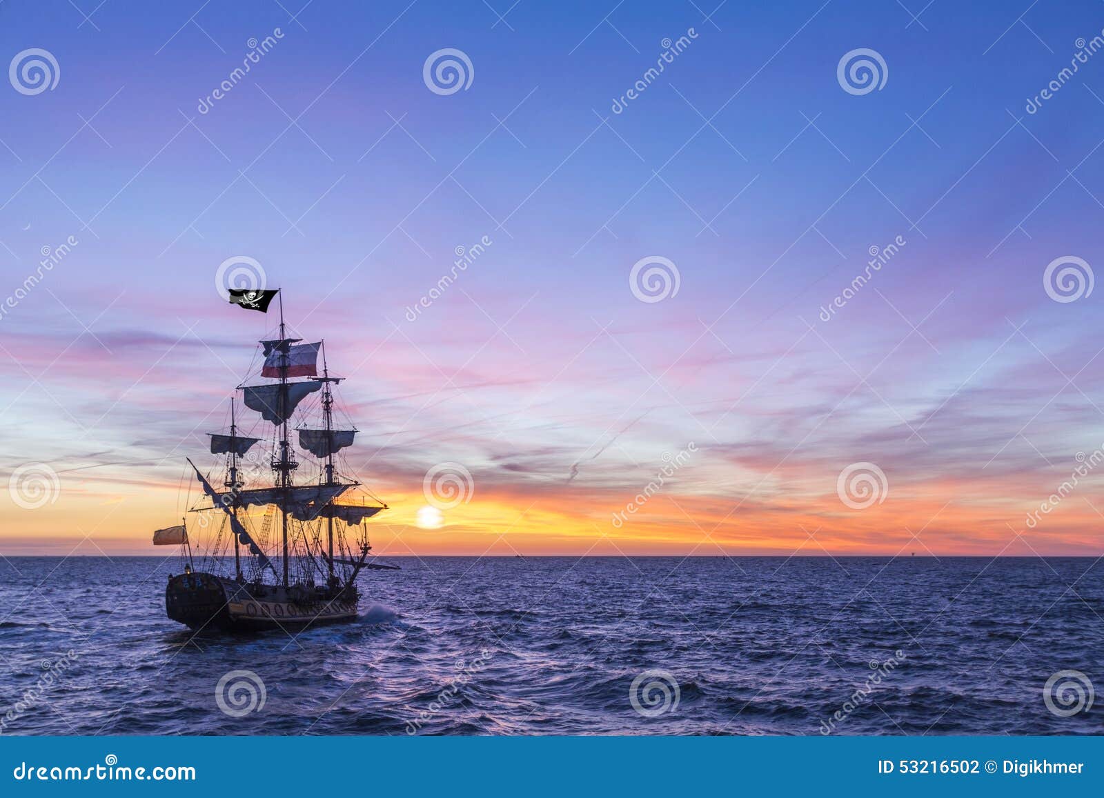 Pirate Ship stock photo. Image of captain, maritime, leaving - 53216502