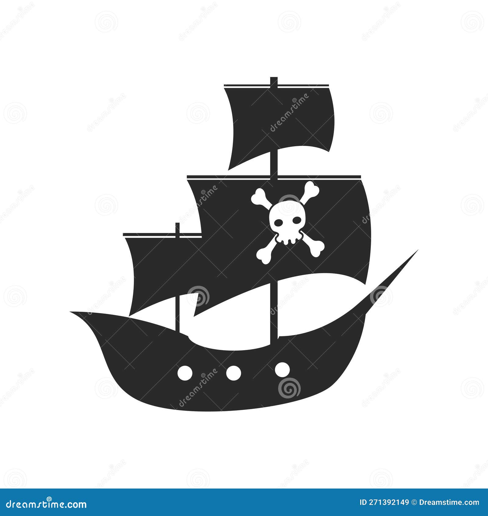 Pirate Ship logo icon stock vector. Illustration of sword - 271392149