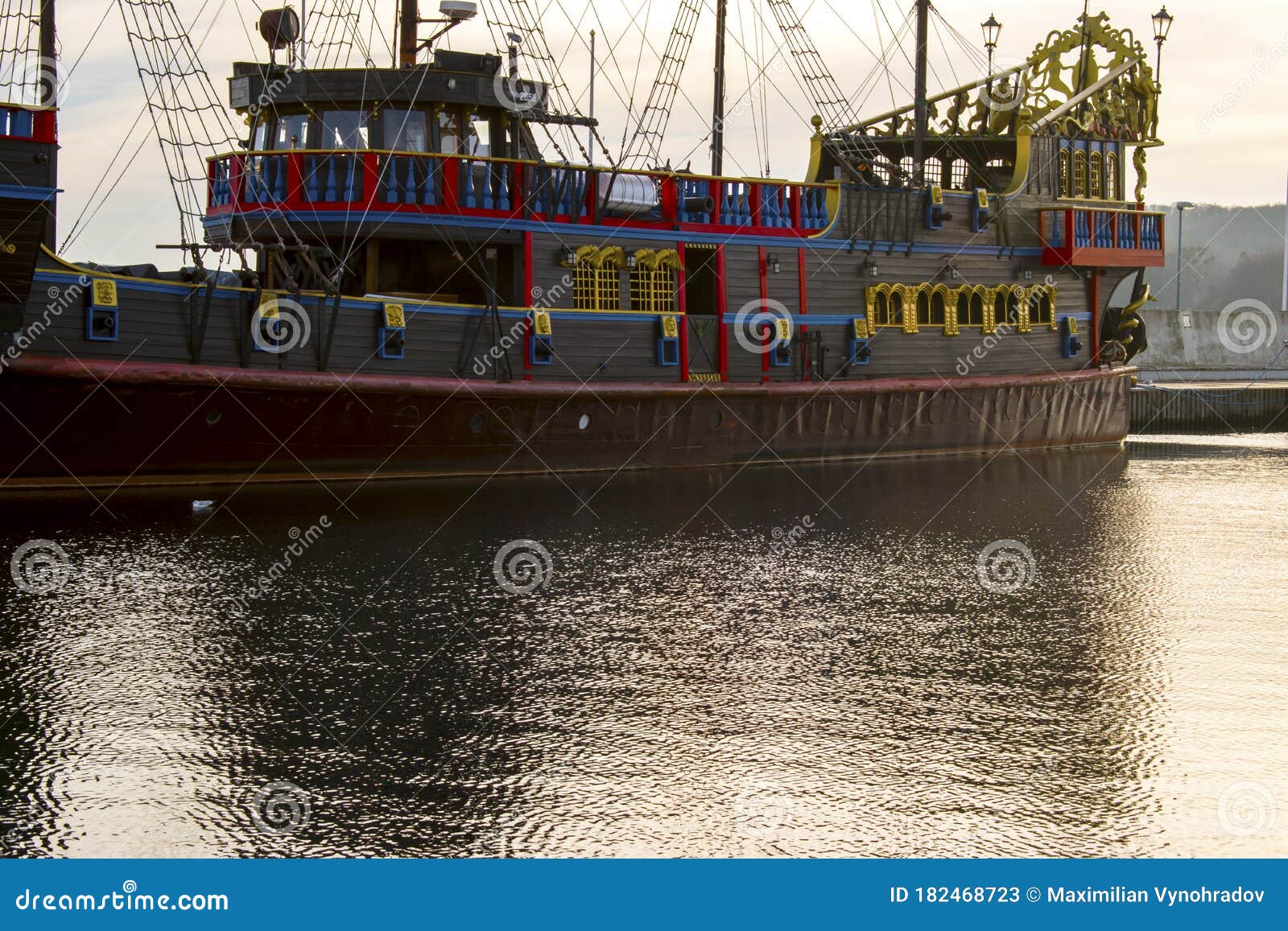 The Pirate Ship is Moored at the Pier Stock Image - Image of river ... The Pirate Ship is Moored at the Pier Stock Image - Image of river ...