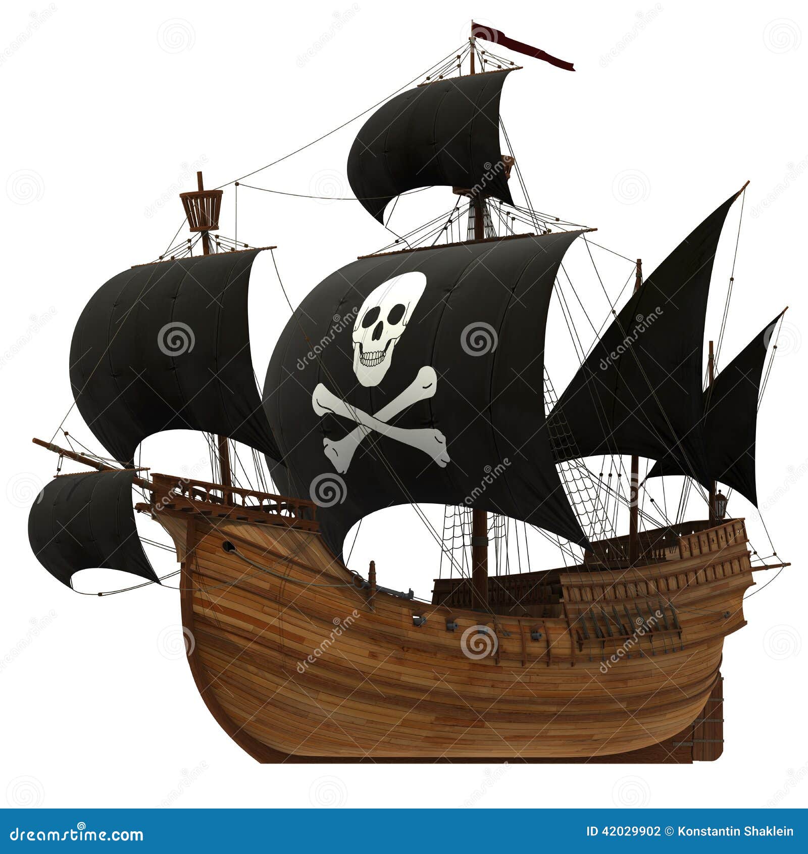 Pirate Ship stock illustration. Illustration of boat - 42029902