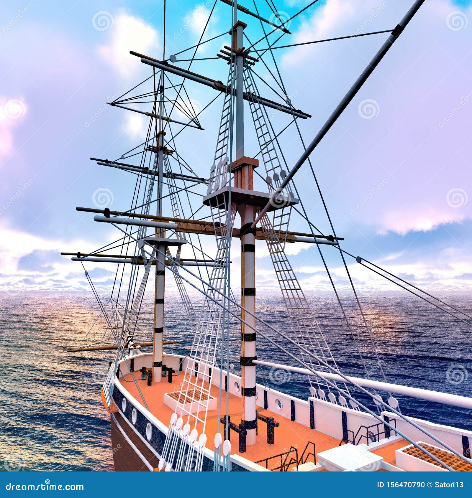 French Frigate Medusa, 1810 - 3D Render Stock Photography ...