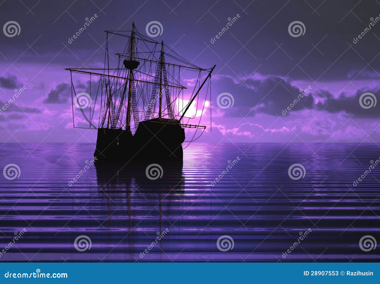 French Frigate Medusa, 1810 - 3D Render Stock Photography ...