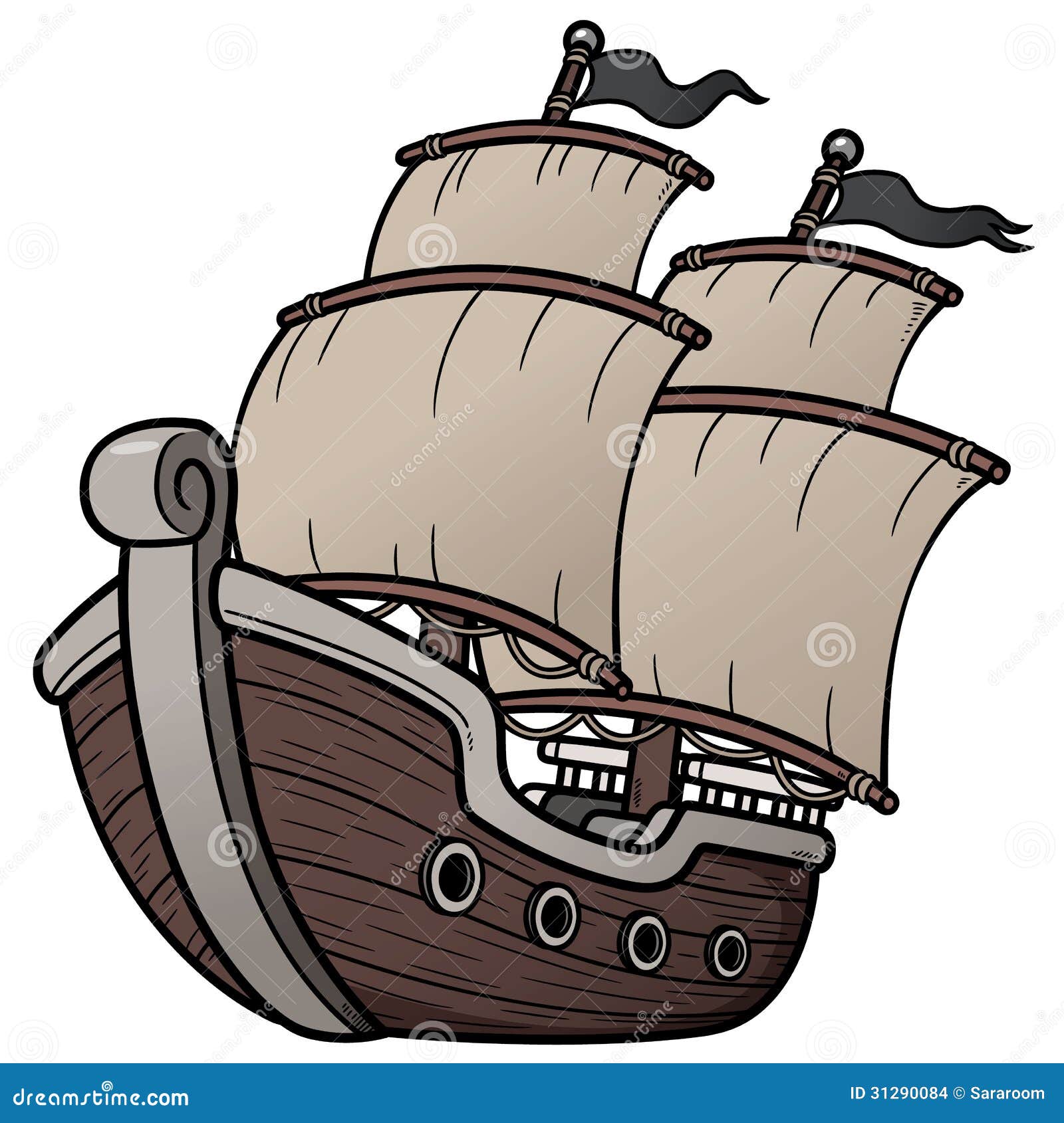 Pirate Ship stock vector. Illustration of clip, isolated - 31290084 Pirate Ship stock vector. Illustration of clip, isolated - 31290084