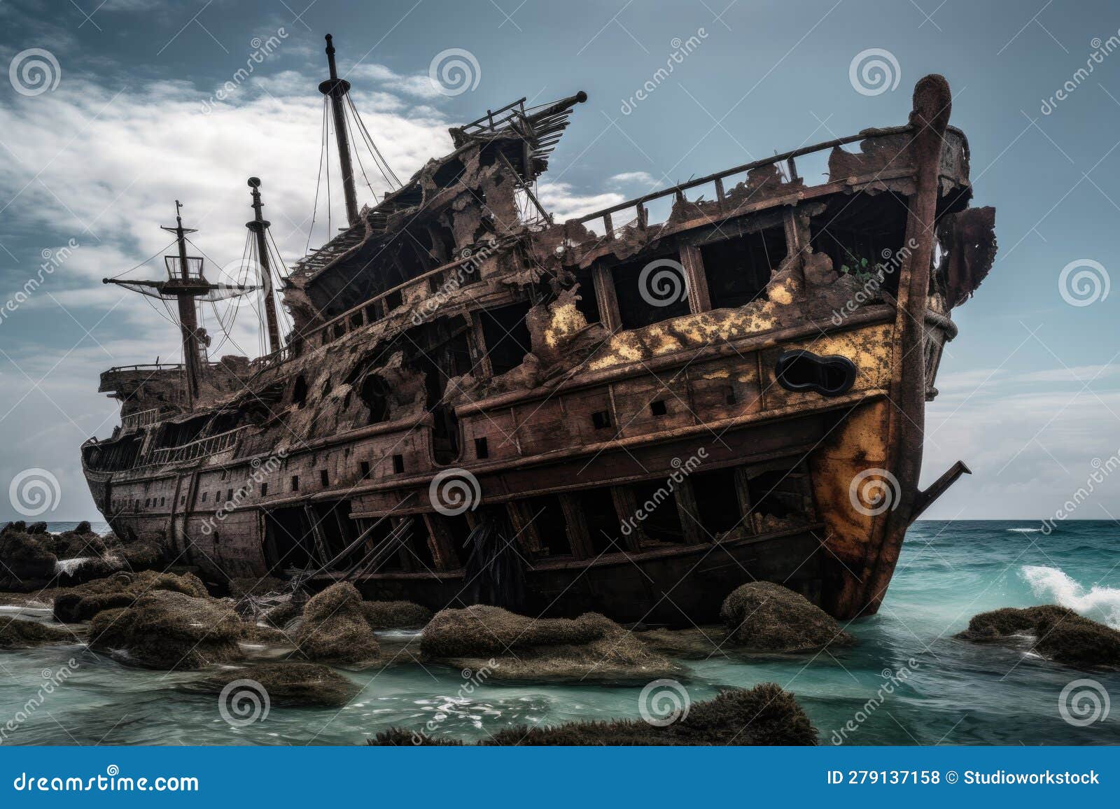 Pirate Shipwrecked and Decayed after Years of Being at the Bottom of ...