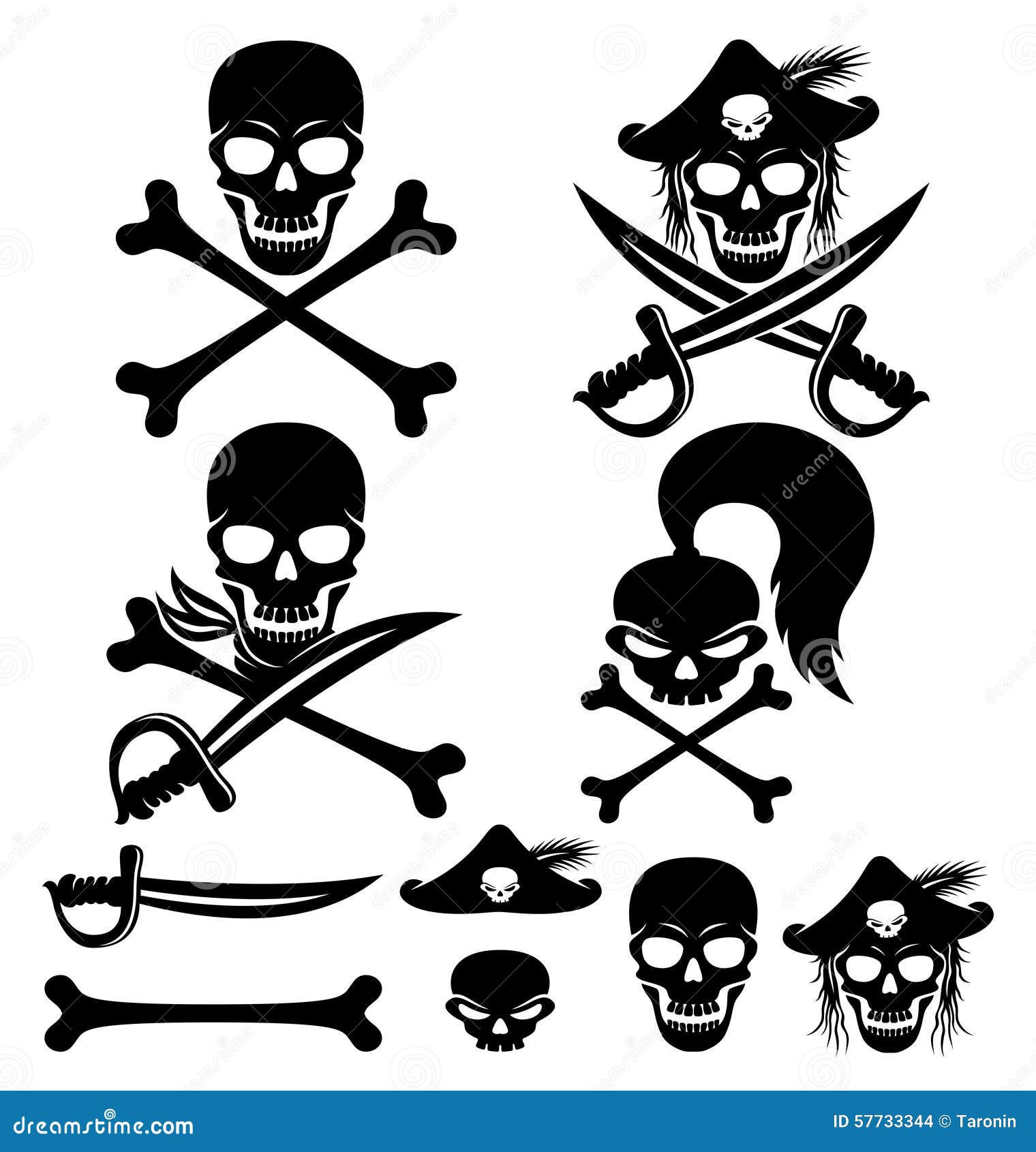 Pirate signs. stock vector. Illustration of horror, anatomy - 57733344