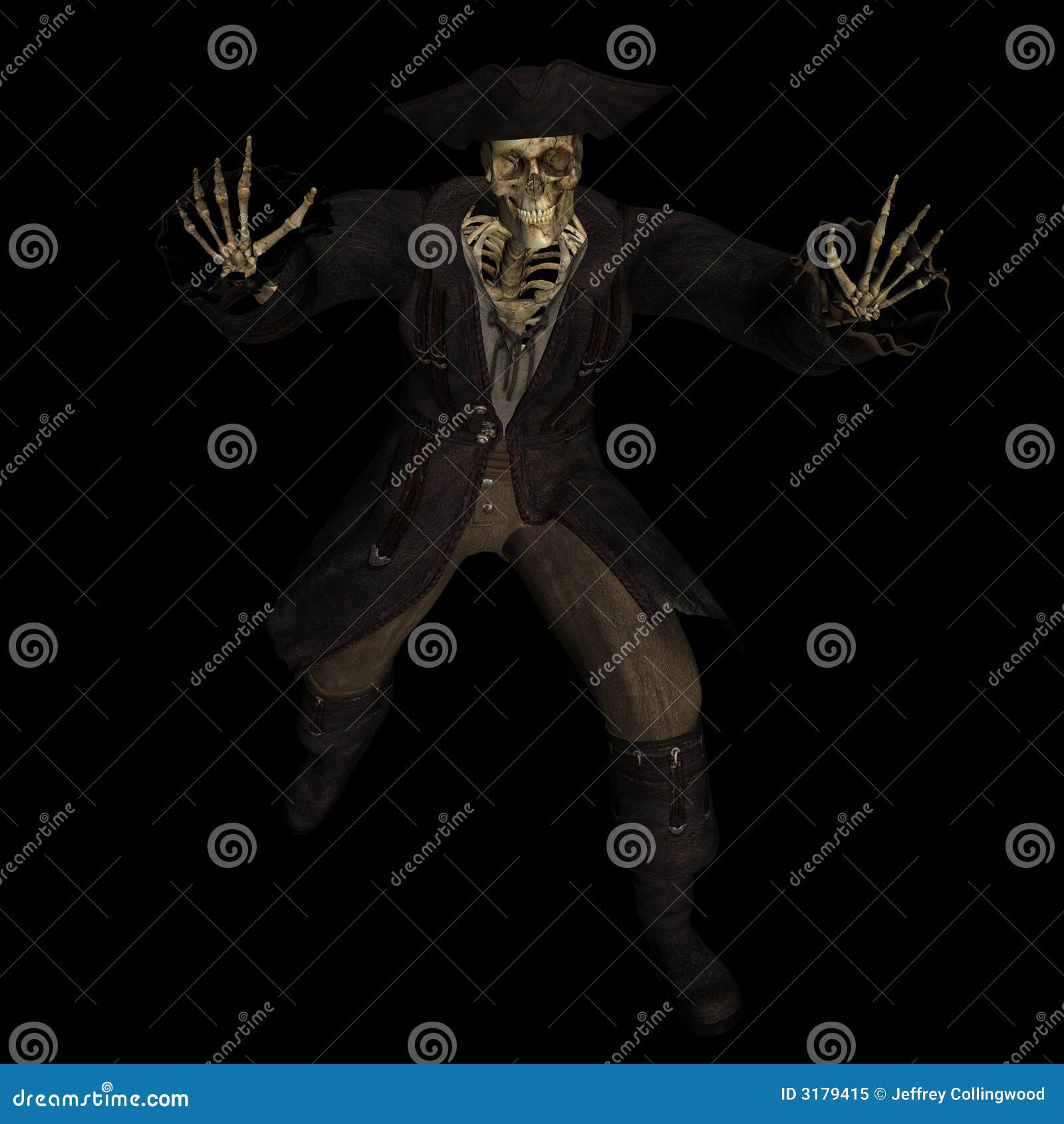 Pirate Skeleton 1 stock illustration. Illustration of isolated - 3179415