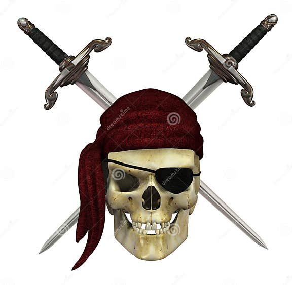 Pirate Skull with Daggers stock illustration. Illustration of human ...