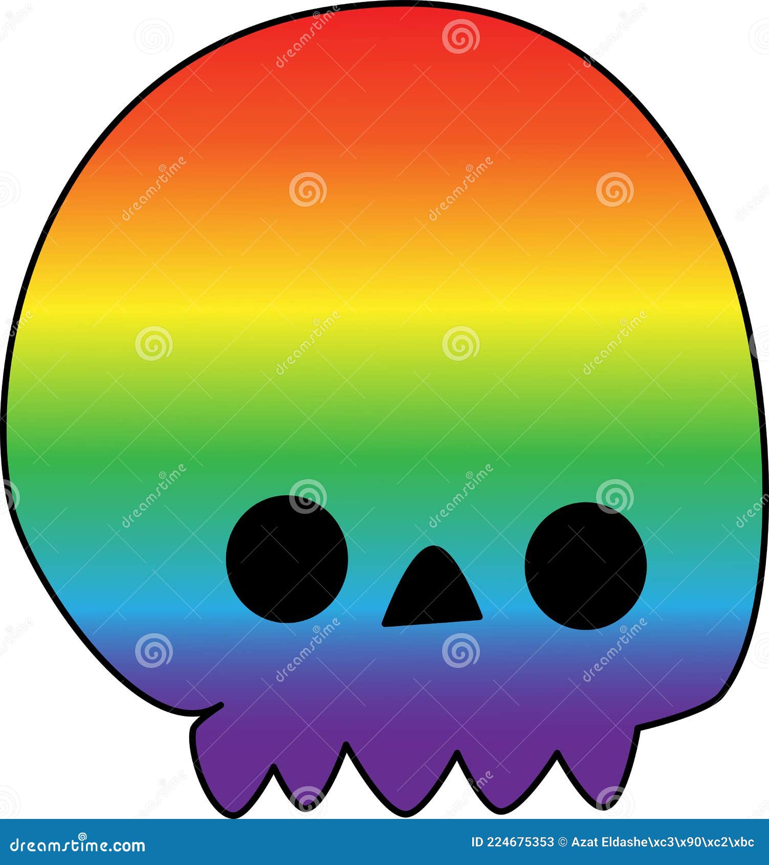Pirate Skull Painted in Lgbt Colors Stock Vector - Illustration of ...