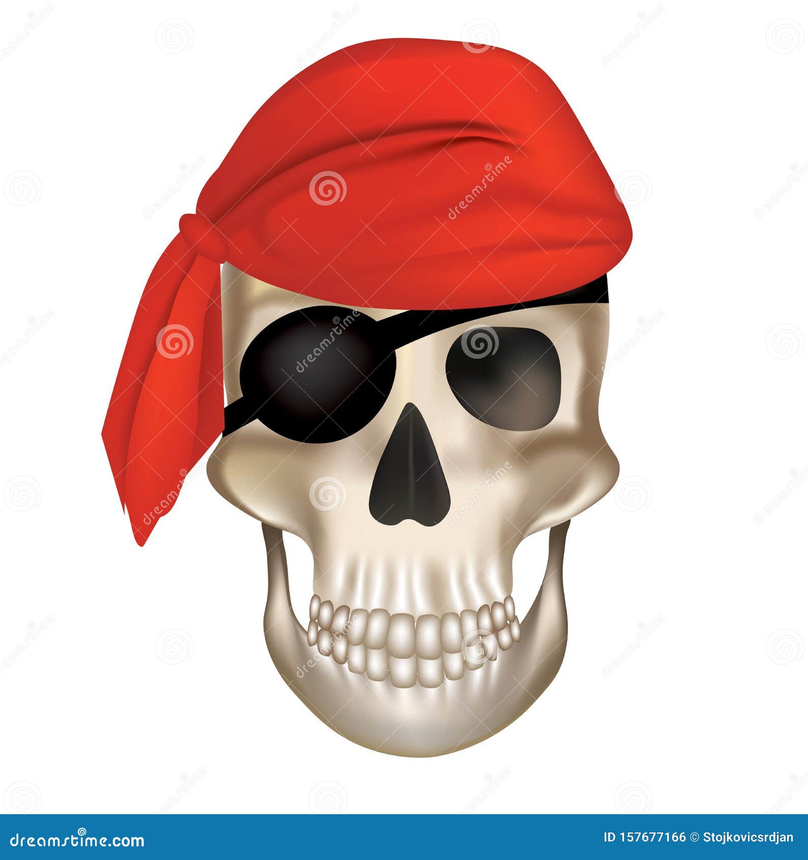 Pirate skull with red hat stock vector. Illustration of nose - 157677166