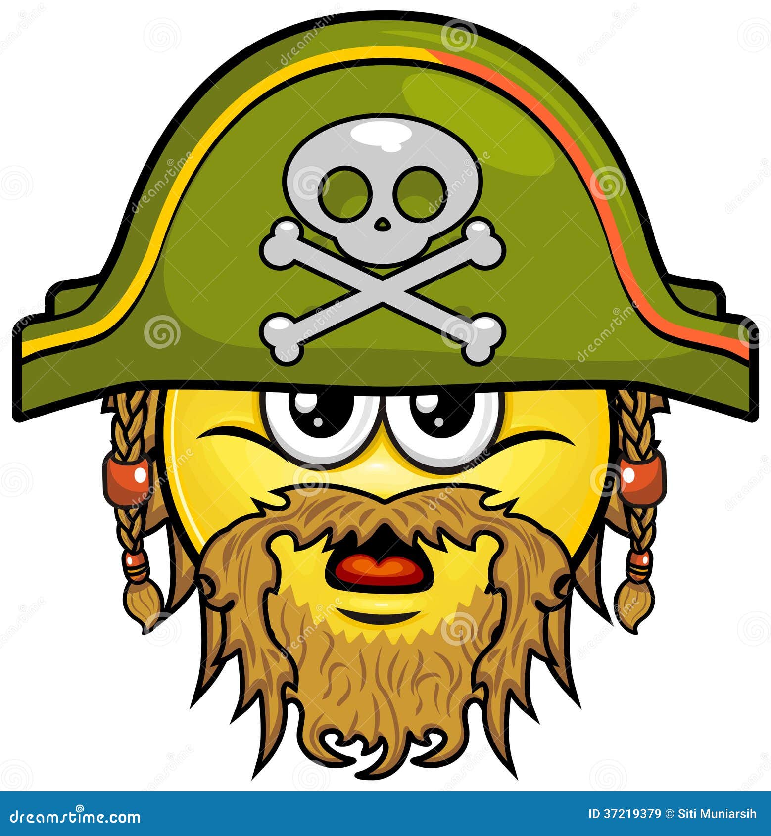 Hilarious Pirate Captain With Flag Illustration | CartoonDealer.com ...