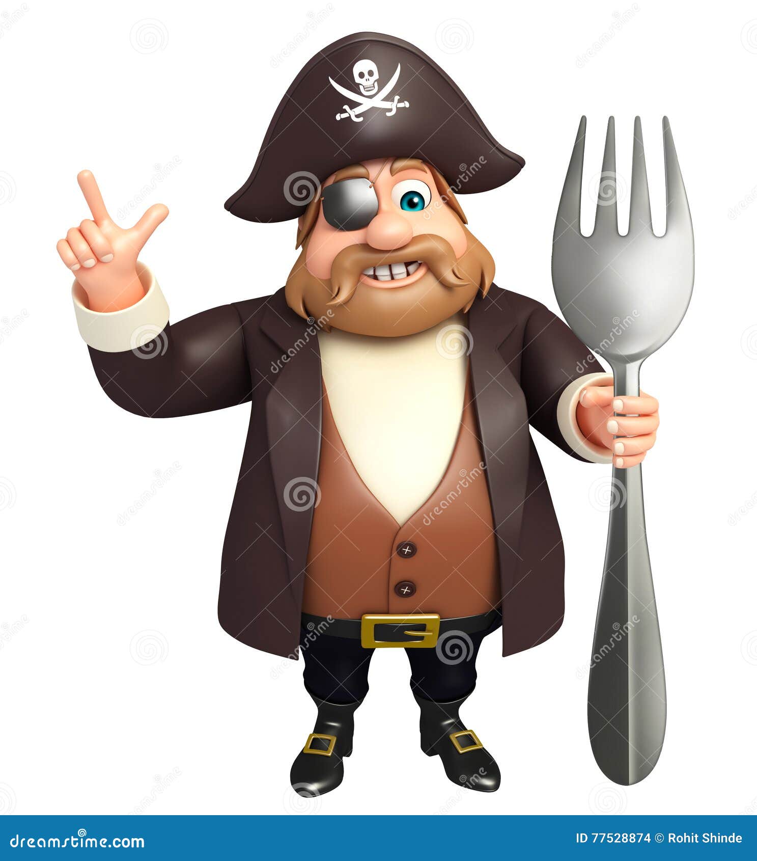 Pirate with Spoon stock illustration. Illustration of patch - 77528874