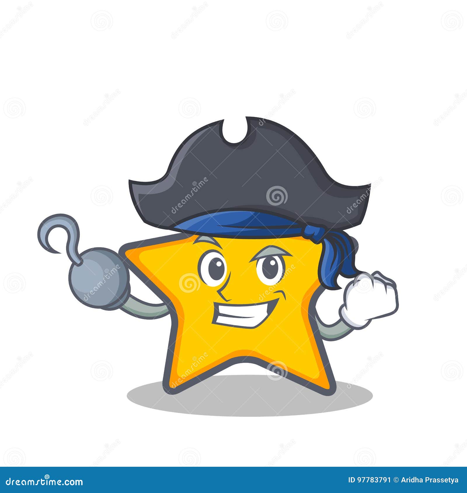 Pirate Star Character Cartoon Style Stock Vector - Illustration of star ...