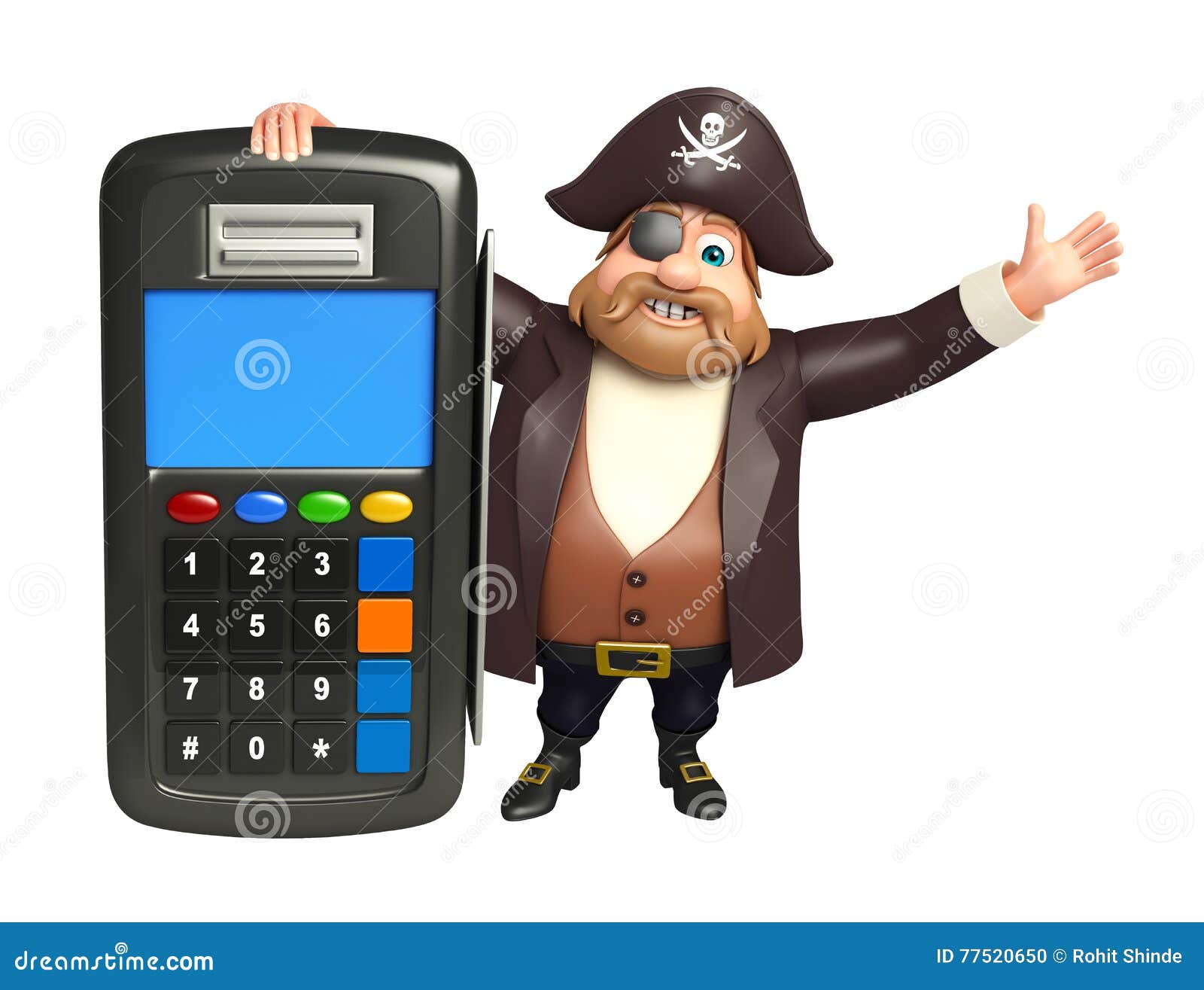Pirate with Swap machine stock illustration. Illustration of island ...