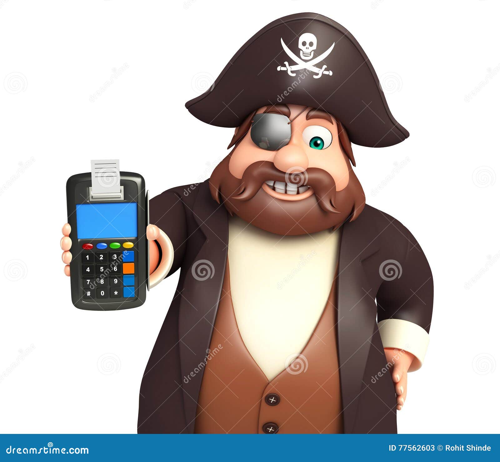 Pirate with Swap machine stock illustration. Illustration of pirat ...