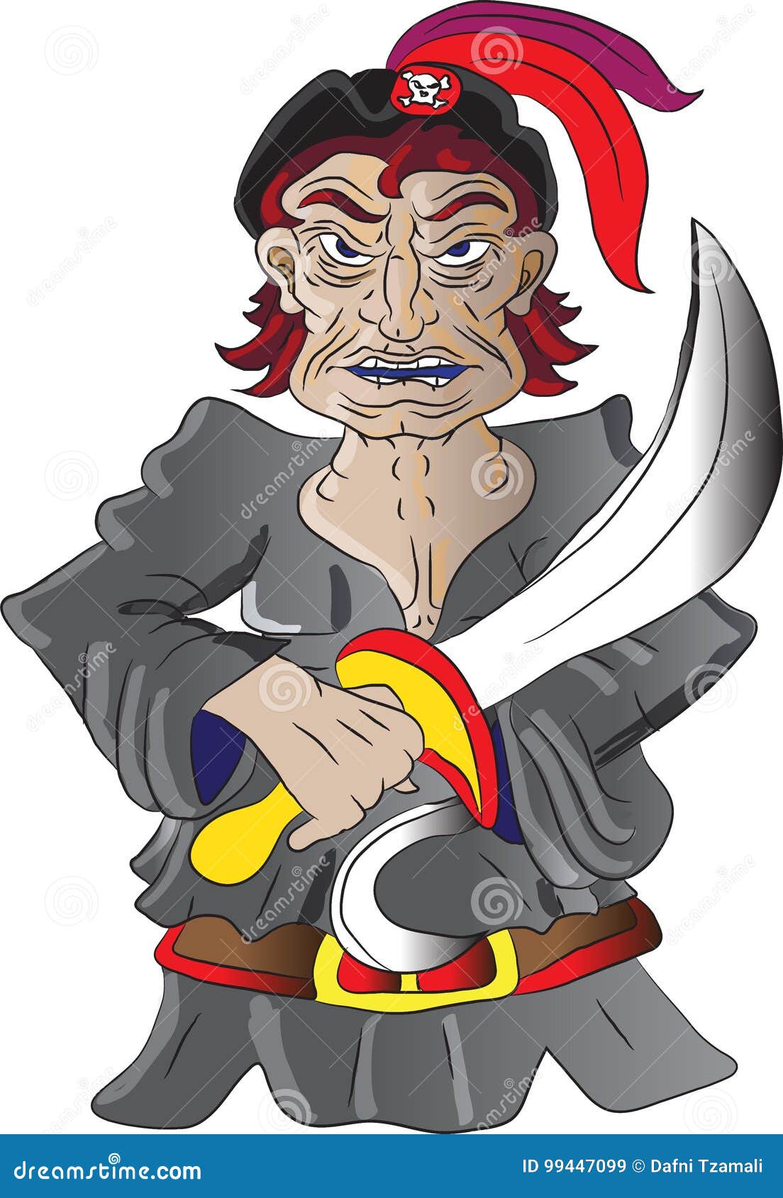 Pirate With Sword Cartoon Vector | CartoonDealer.com #99447099