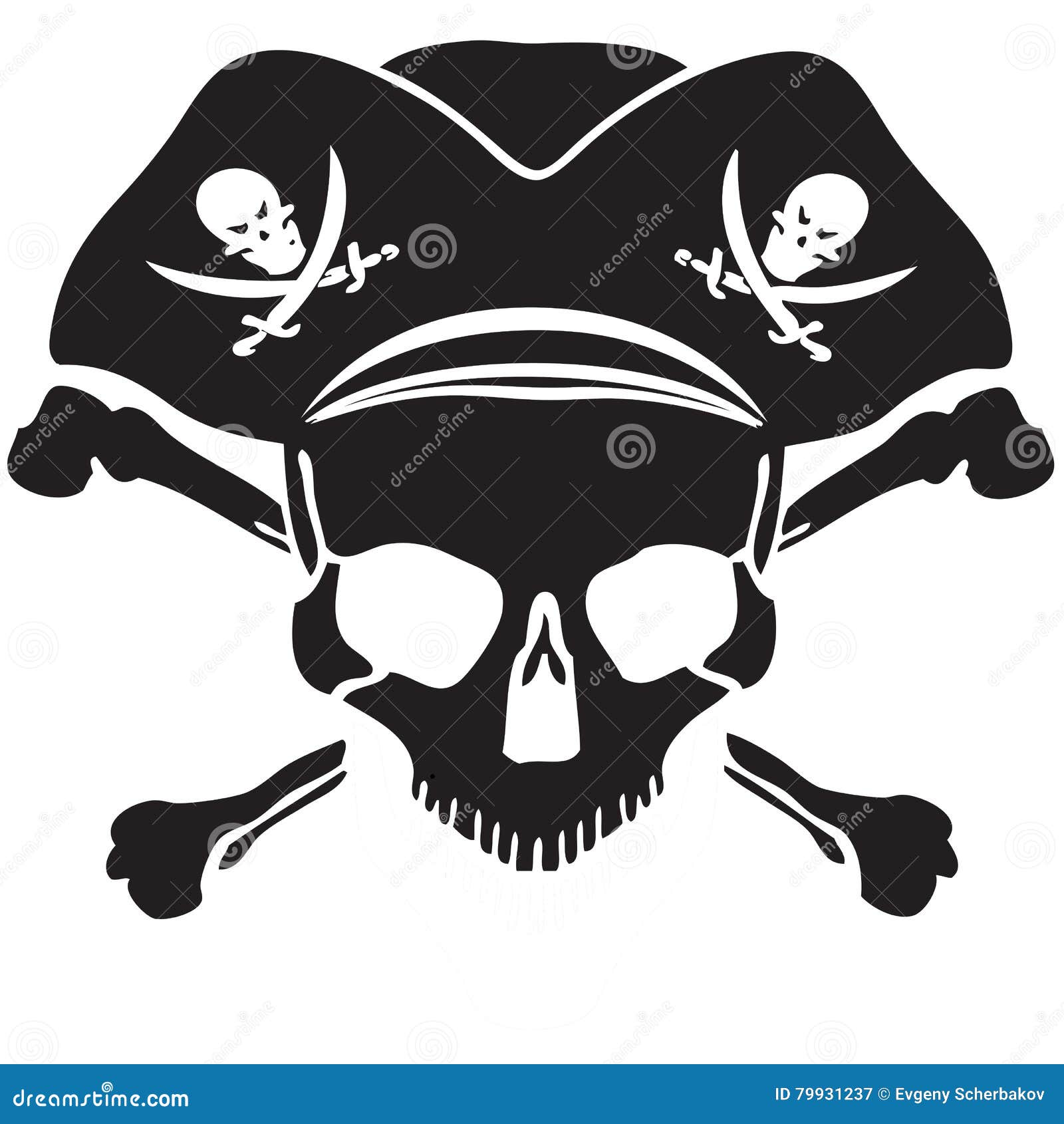 Pirate Symbol Jolly Roger Skull Stock Illustration - Illustration of ...