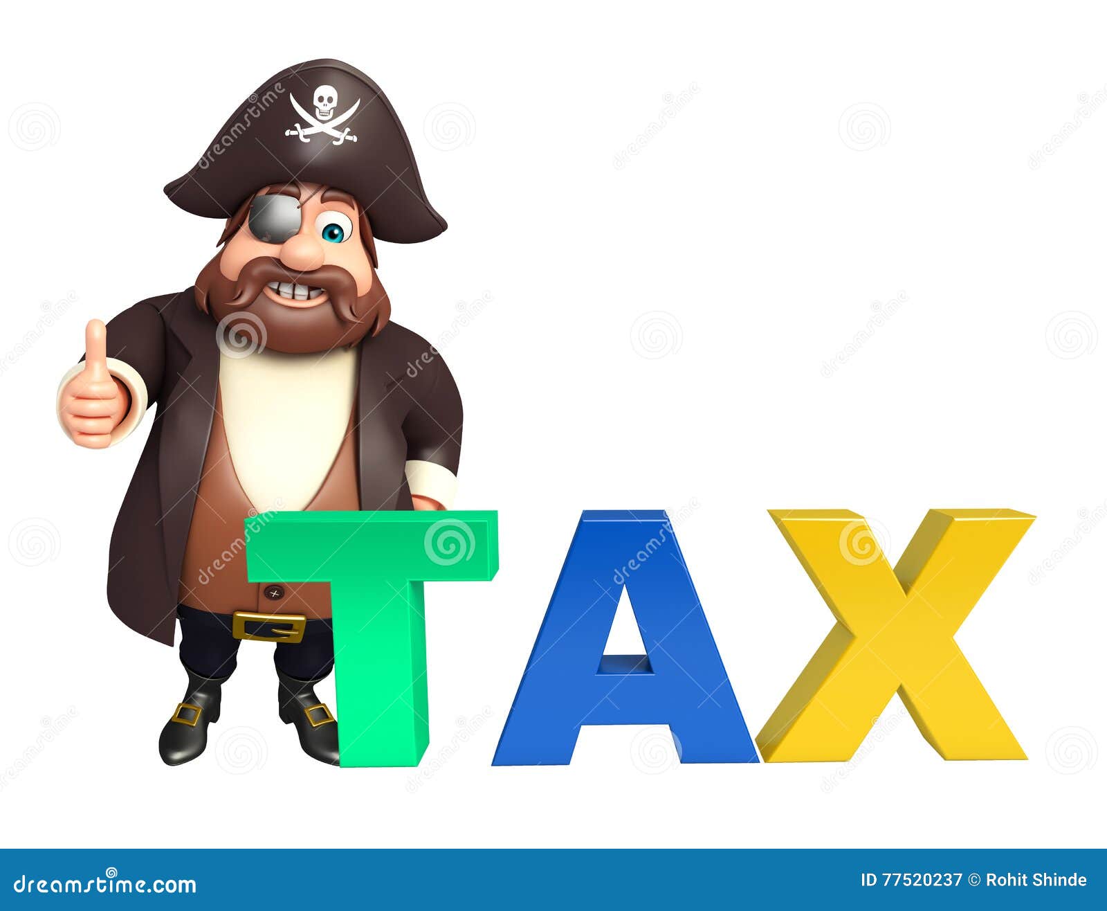 Pirate with Tax sign stock illustration. Illustration of wooden - 77520237
