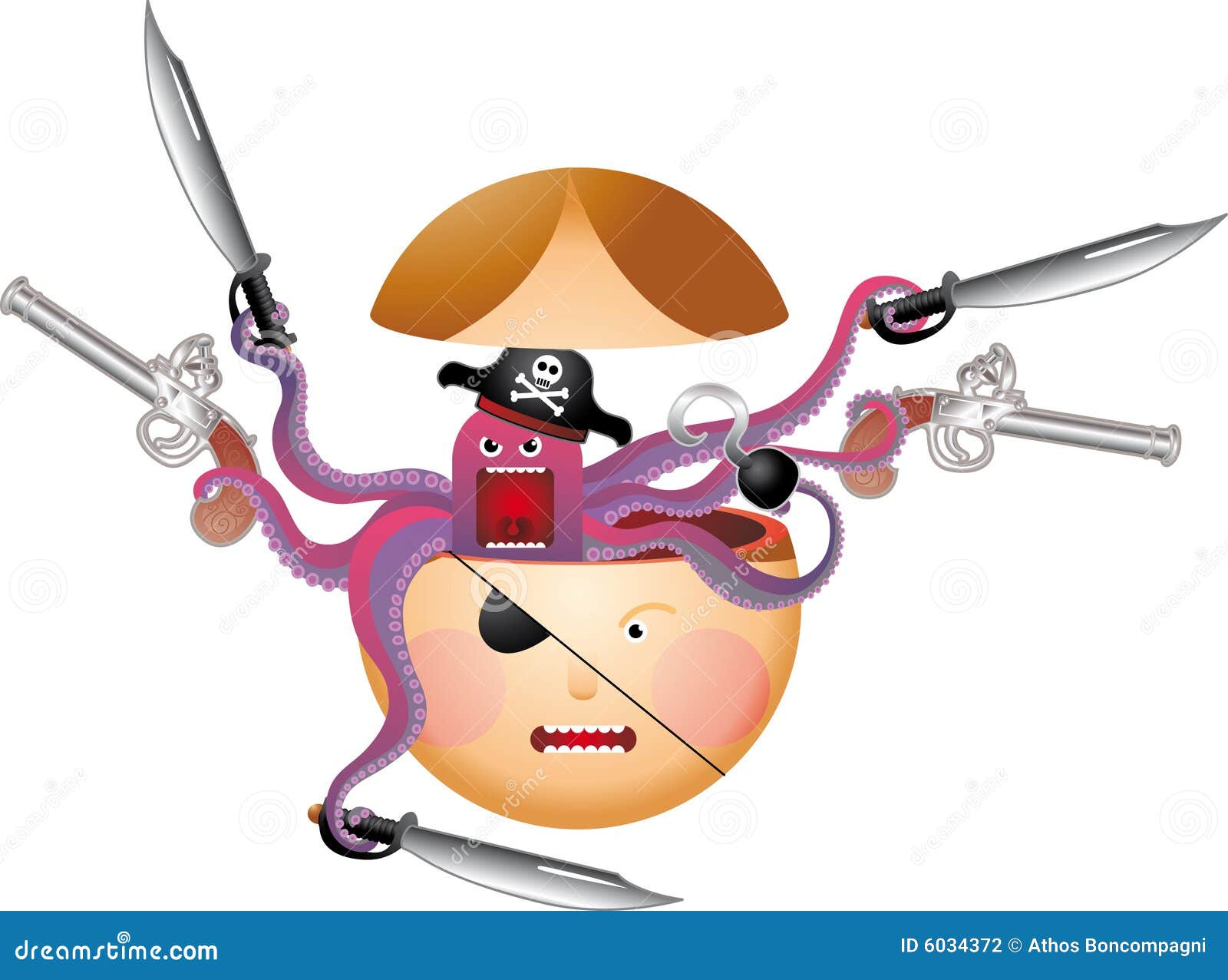 Pirate thoughts stock vector. Illustration of sword, pirate - 6034372